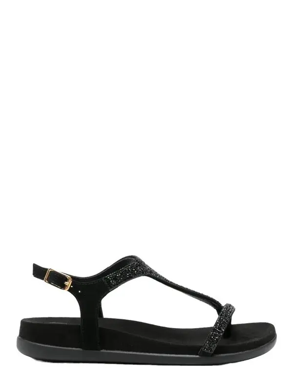 Unisa Embellished Leather Sandals With Buckle Fastening - Black