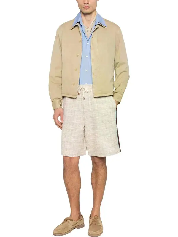Drole De Monsieur Side Stripe Shorts - Neutrals