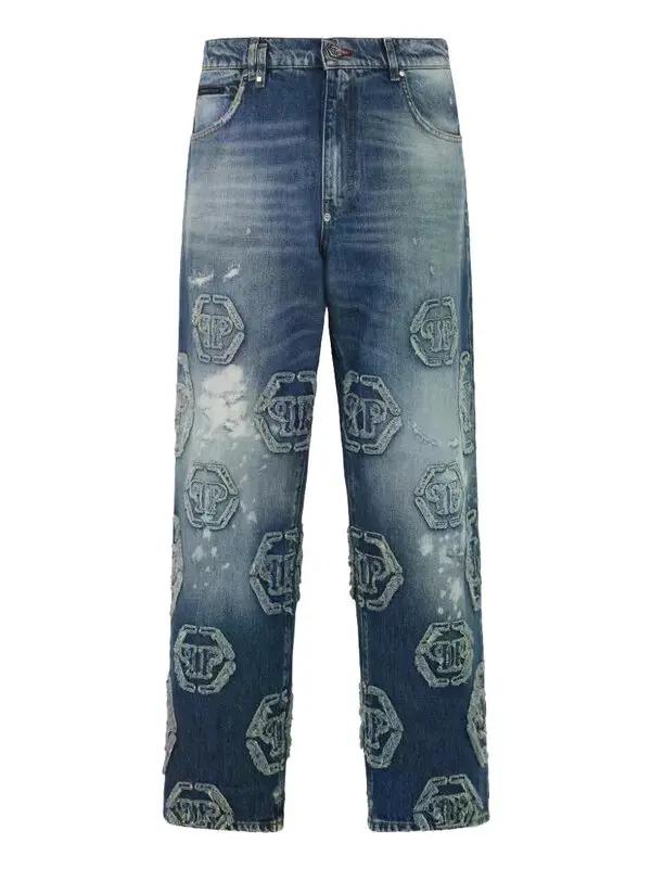 Philipp Plein Monogram Jeans - Blue