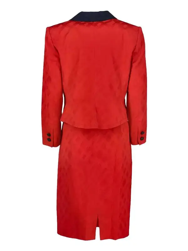 MARIO BORSATO VINTAGE 1980s Geometric Skirt Suit - Red