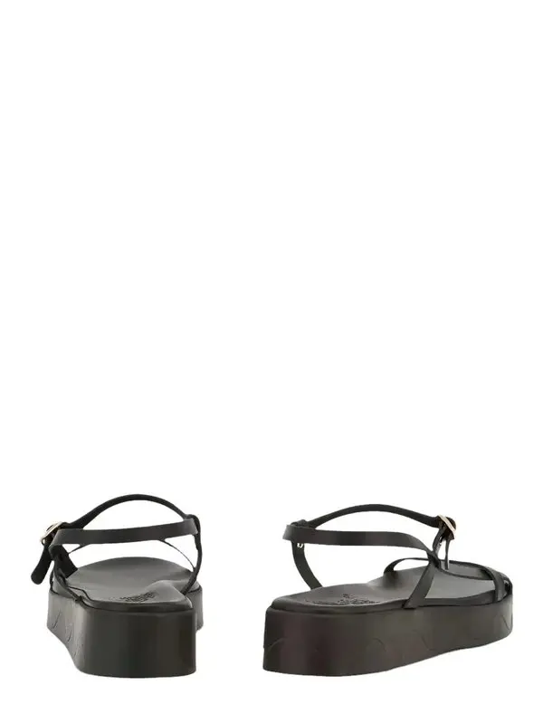 ANCIENT GREEK SANDALS Politia Leather Sandals - Black