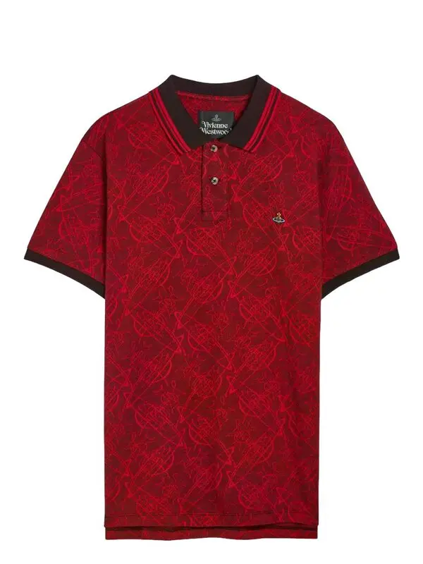 VIVIENNE WESTWOOD Graffiti-logo Polo Shirt - Red