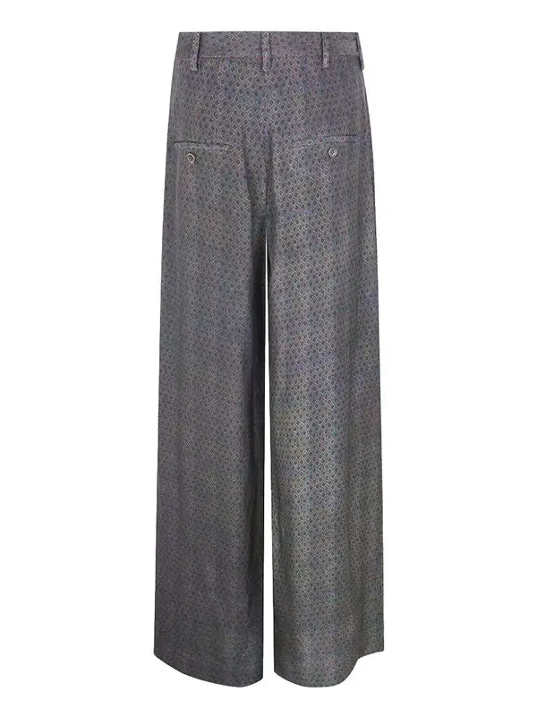 UMA WANG Patterned Palazzo Trousers - Blue