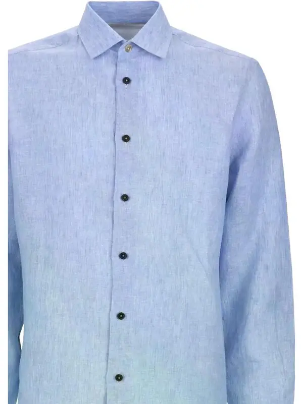 Paul Smith Buttoned Linen Shirt - Blue