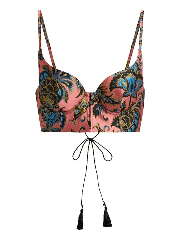 Etro Lightweight Brocade Bustier Top - Multi