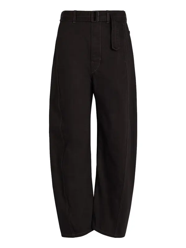 LEMAIRE Belted Barrel-leg Jeans - Black