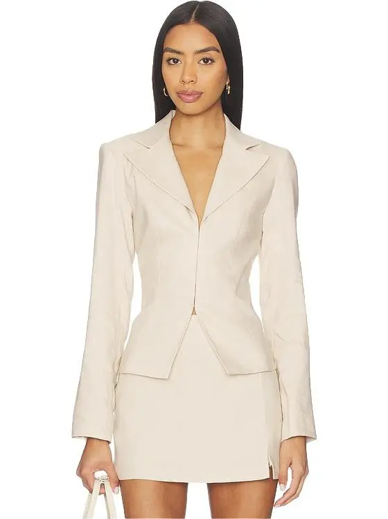 Amanda Uprichard Alana Jacket In . Also - Neutral