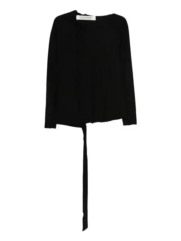 INDIVIDUAL SENTIMENTS Long-sleeve T-shirt With Tie Detail - Black