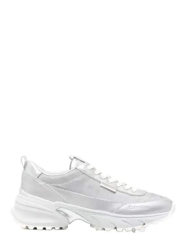 Calvin Klein Tone Lace-up Sneakers - Silver