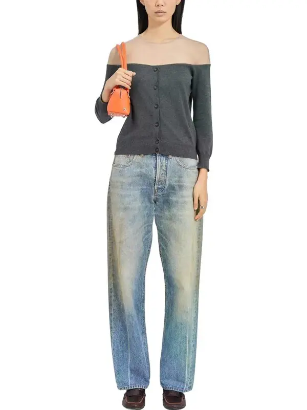 MAISON MARGIELA Sheer Knit Cardigan - Grey