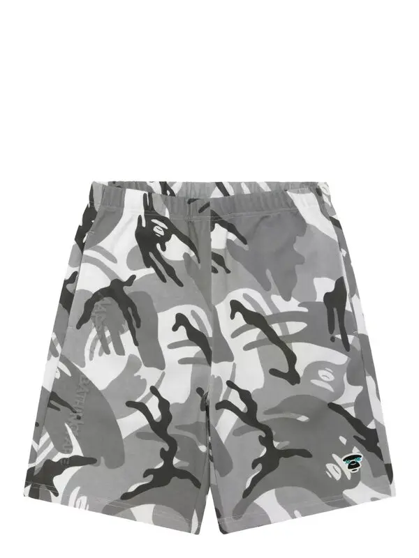 AAPE BY *A BATHING APE Camouflage Print Shorts - Grey