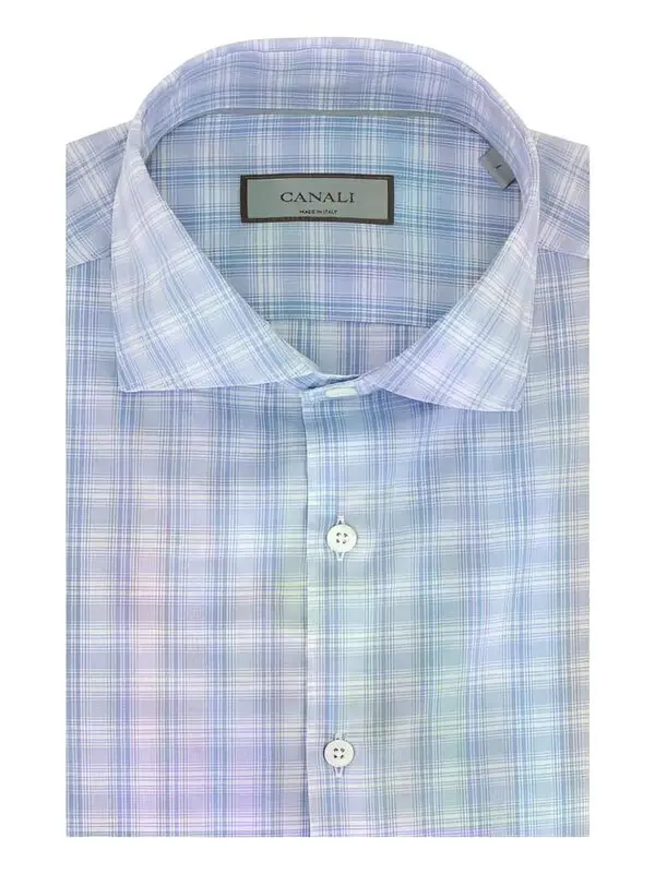 Canali Checked Cotton Shirt - Blue
