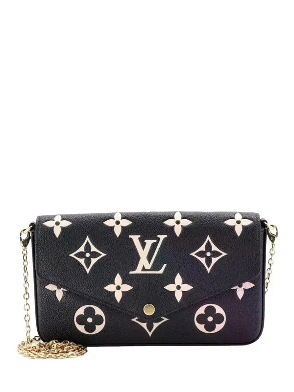 LOUIS VUITTON Felicie Pochette Bicolor Monogram Empreinte Giant Crossbody Bag - Black