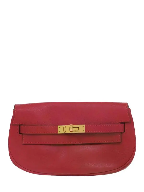 Hermès 1991 Courchevel Kelly Banana Belt Bag - Red