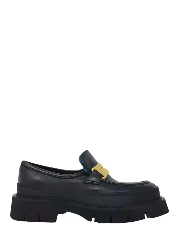 MADISON MAISON Shearling-lined Loafers With Gold-tone Hardware - Black