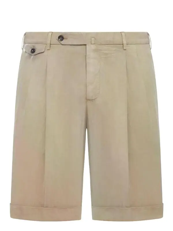 PT TORINO Tailored Shorts With Turn-up Hem - Neutrals