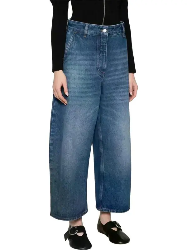 Studio Nicholson Wide-leg Cropped Jeans - Blue