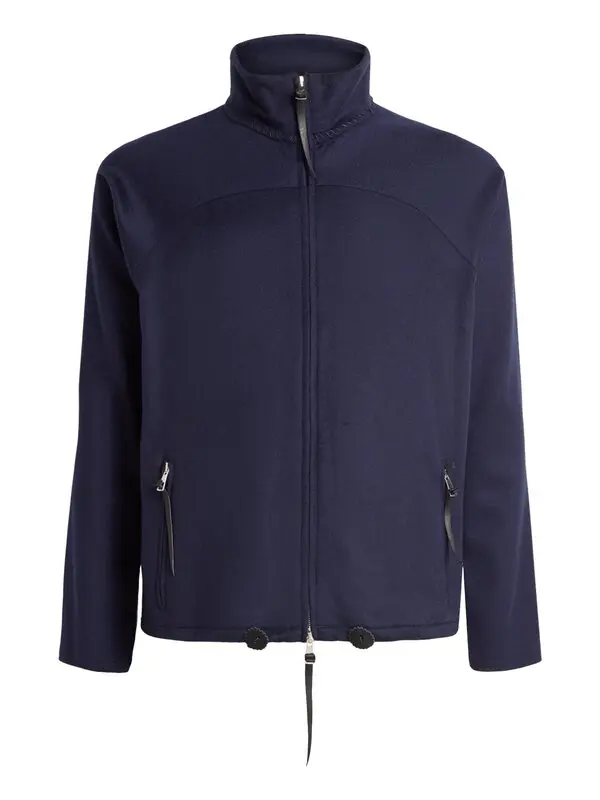 ALAN SCOTT Cashmere-blend Track Jacket - Navy