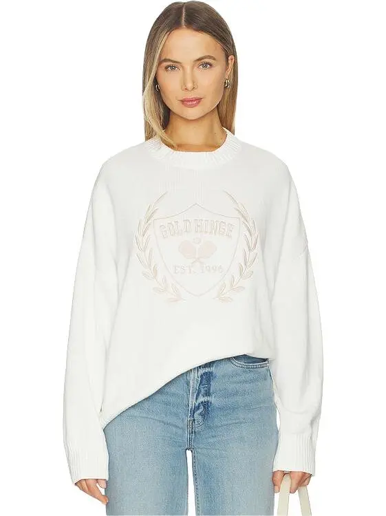 GOLD HINGE Oversized Crest Sweater In . Also - Ivory