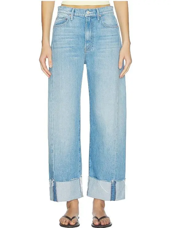 MOTHER The Half-pipe Ankle Cuff Fray Jeans - Blue