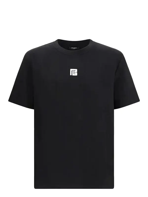 Balmain Short Sleeve T-shirt With Logo Detail - Black