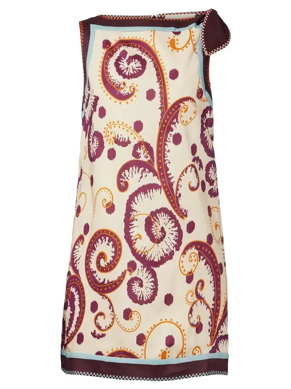 ALEMAIS Printed Linen And Silk Minidress - Multicoloured