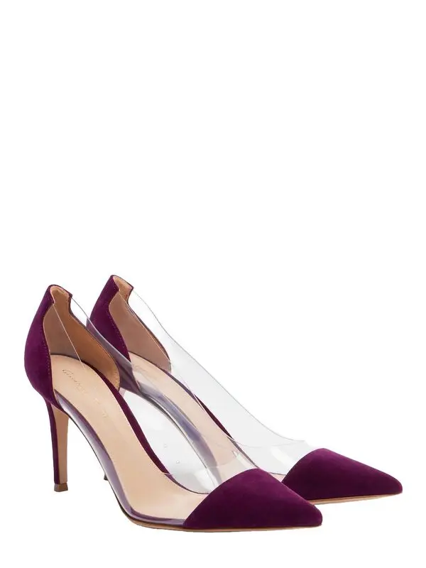 GIANVITO ROSSI Plexi Suede And Tpu Pumps - Purple