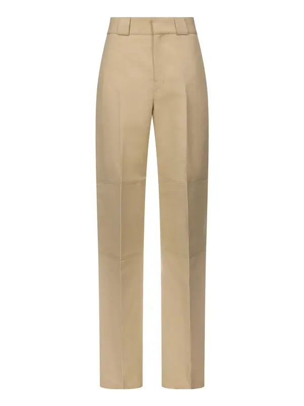 FFORME Nahla Cotton-silk Paneled Trousers - Tan