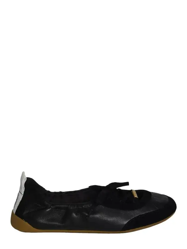 Chloé Kick Ballerina Suede Lace-up Ballet Flats - Black