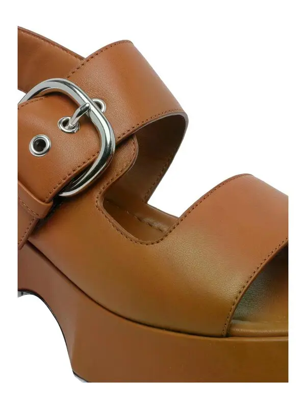 VIC MATIE Thelma Sensory Leather Sandals - Brown