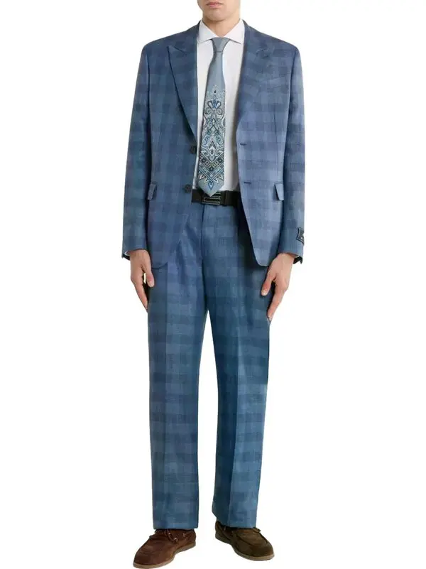 Etro Checked Blazer - Blue