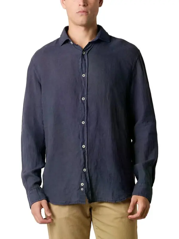 Brooks Brothers Spread-collar Linen Shirt - Blue