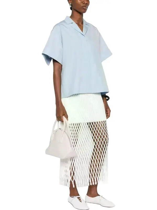 JIL SANDER Boxy Fit Cotton Shirt - Blue