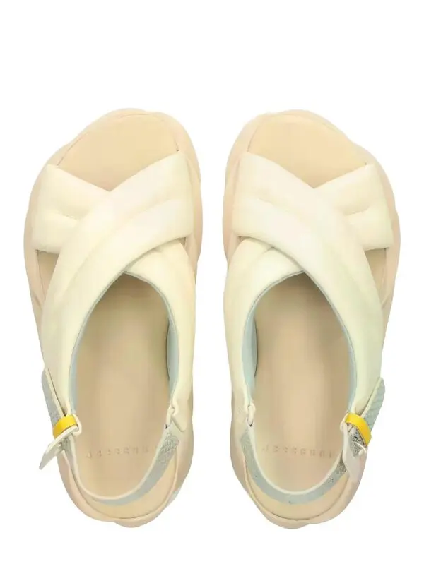 4CCCCEES Mellow Mana Criss-cross Platform Sandals - Neutrals