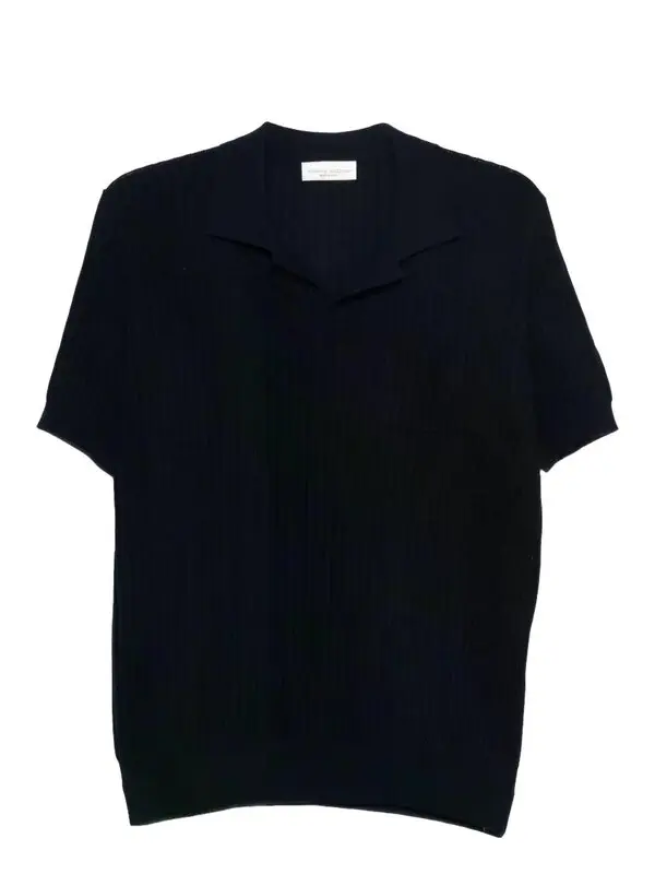 ROBERTO COLLINA Ribbed Pocket Polo Shirt - Blue