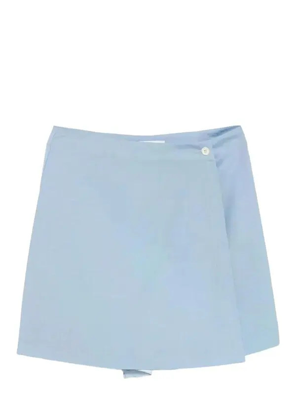 MANUEL RITZ Wrap Button Skirt - Blue