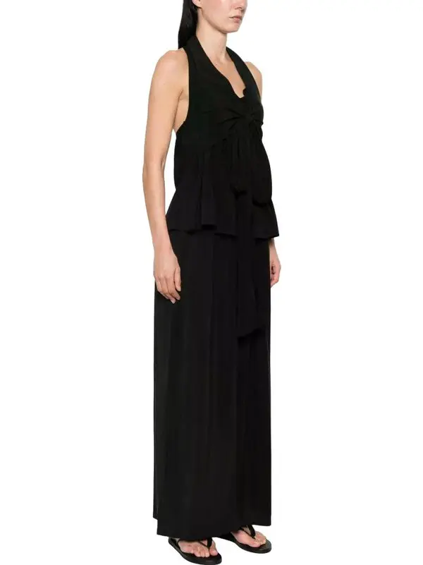 ELEH Tie Front Top - Black
