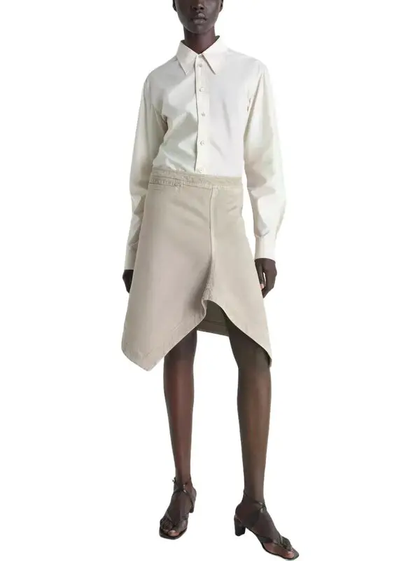 LEMAIRE Asymmetrical Mini Skirt - Neutrals