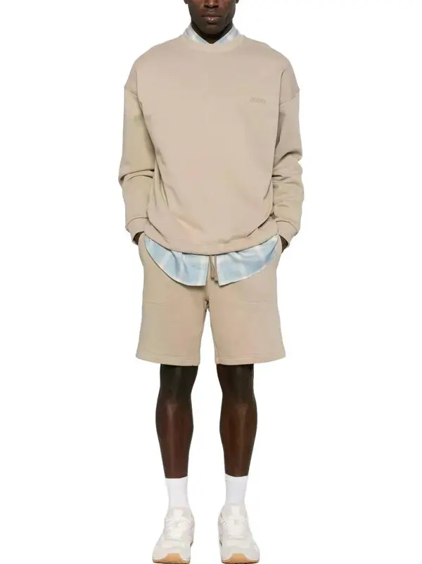 Zegna Logo-embroidered Track Shorts - Neutrals
