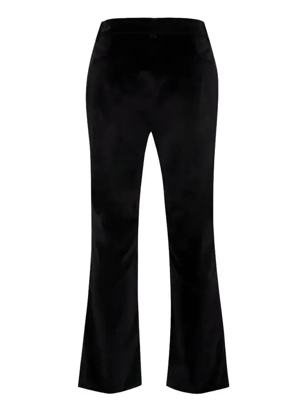 La DoubleJ Flared Cotton Trousers - Black