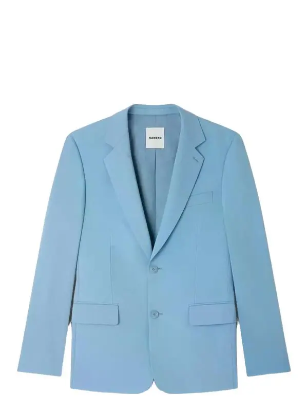 Sandro Wool Suit Jacket - Blue