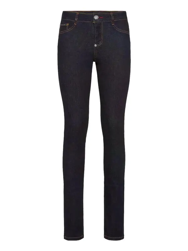 Philipp Plein Logo Plaque Jeans - Blue