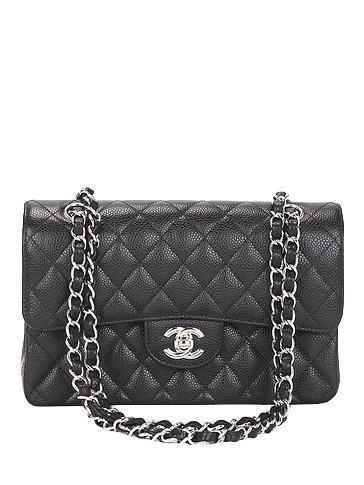 Chanel Caviar Small Classic Double Flap Bag - Black