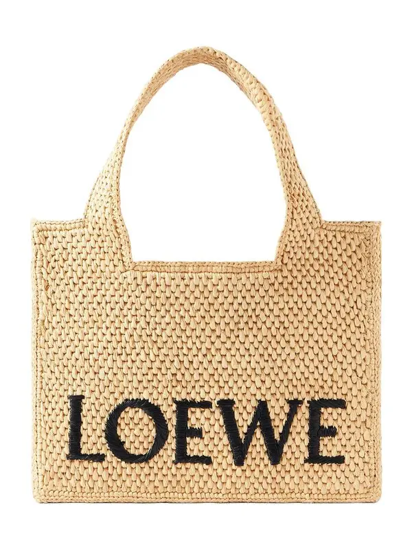 Loewe Paula's Ibiza Embroidered Raffia Tote - Neutrals