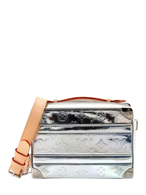 LOUIS VUITTON Monogram Mirror Coated Canvas Handle Soft Trunk Satchel - Silver