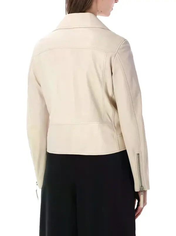 SWORD 6644 Zipped Jacket With Notched Lapels - Neutrals