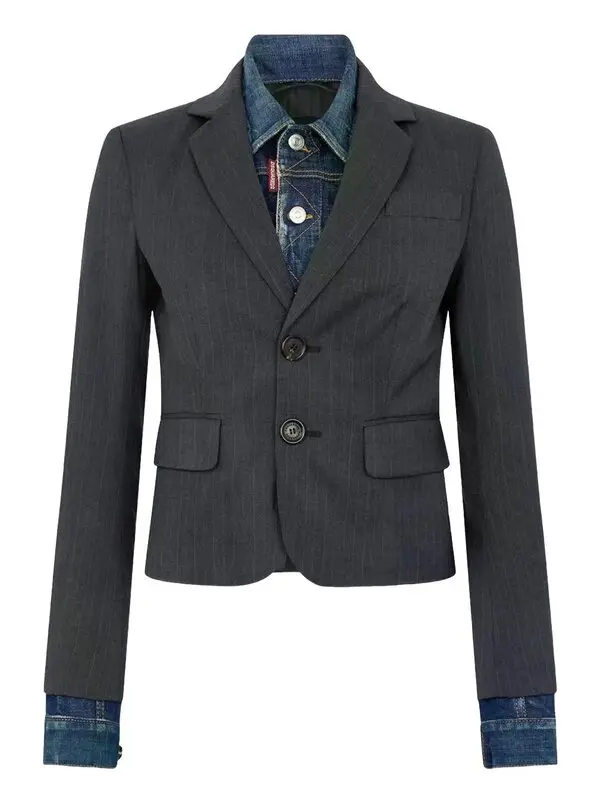 Dsquared2 Pinstripe Hybrid Tailored Jacket - Grey
