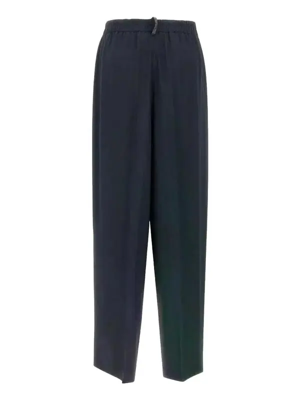 Fabiana Filippi Wide Leg Trousers With Diamond Stitch Detailing - Blue