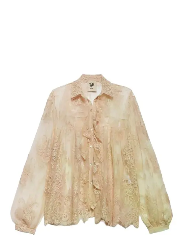 ANIYE BY Lace Detail Ruffled Shirt - Neutrals