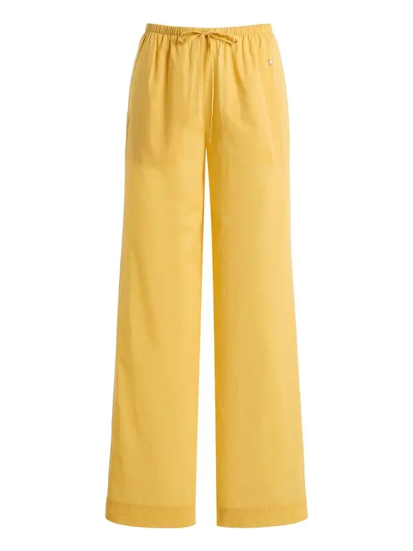 Eterne Brody Cotton Wide Leg Pants - Yellow